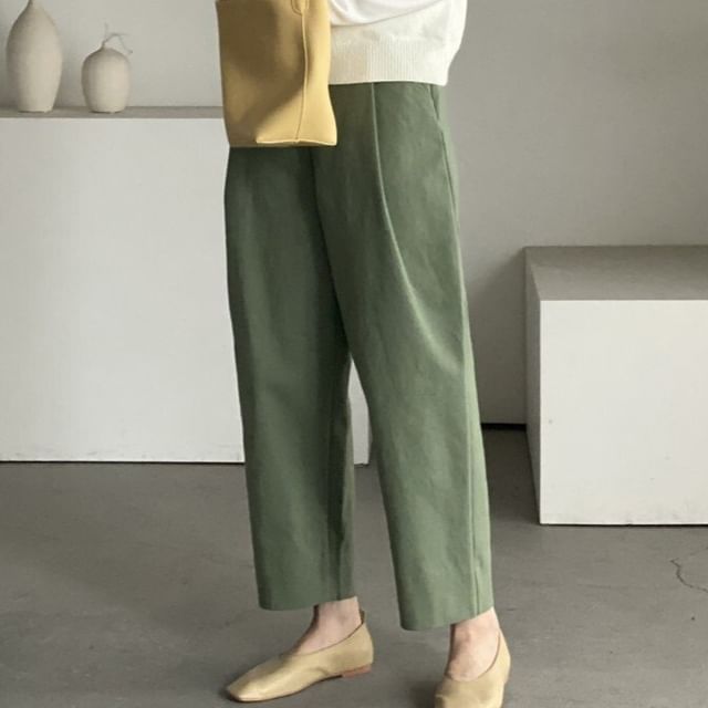 High Rise Plain Cropped Loose Fit Pants – Wonderland Case