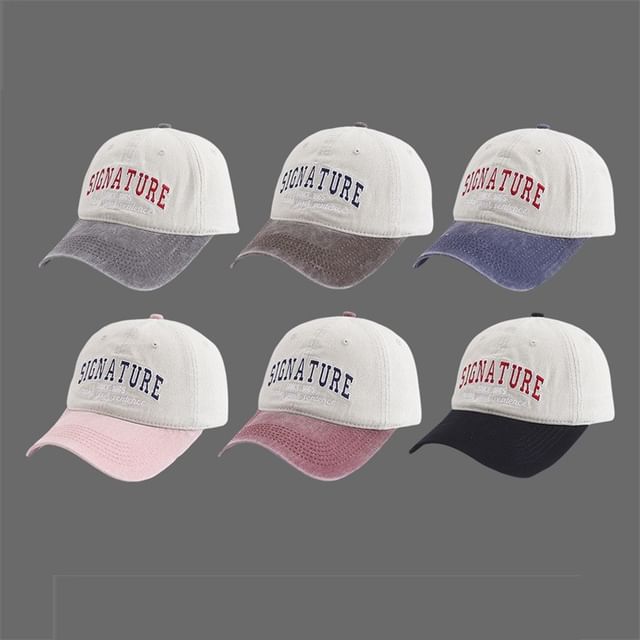 Letter Embroidered Two-Tone Cap – Wonderland Case