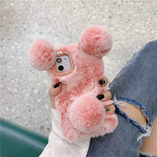 Cute Plush Furry Phone Case For Samsung Galaxy W004 – Wonderland Case